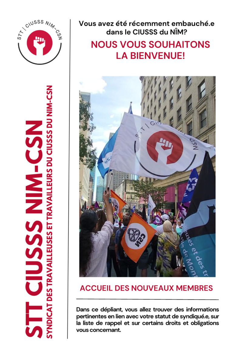 Conventions collectives – STT CIUSSS NÎM-CSN